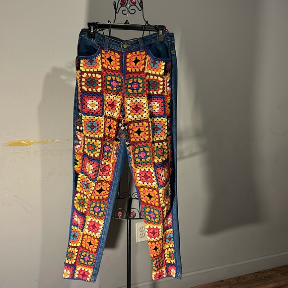 FARM Rio | Pants & Jumpsuits | Farm Jeans Crochet All Down The Front ...